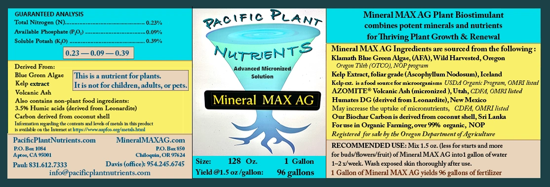 Mineral MAX label | Pacific Plant Nutrients